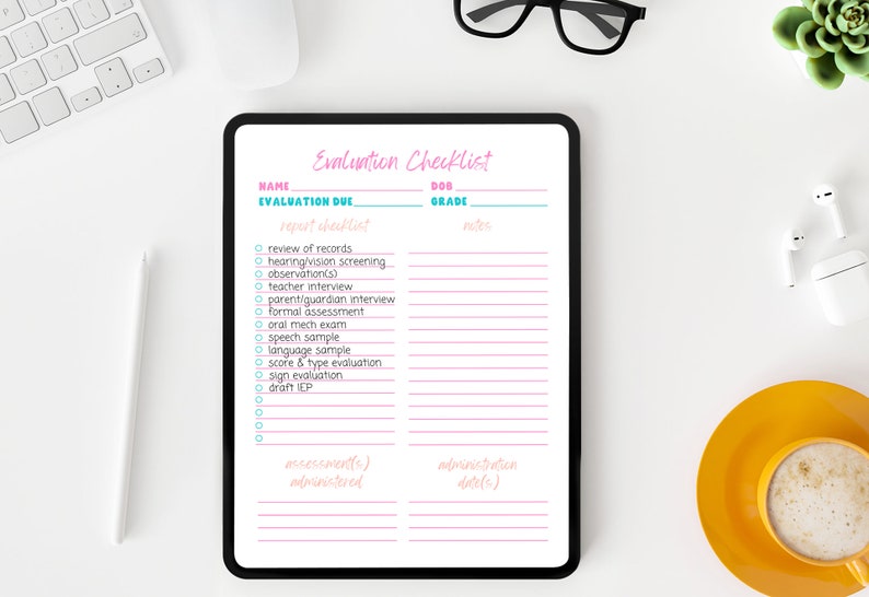 Printable Speech Language Evaluation Checklist SLP Printable - Etsy