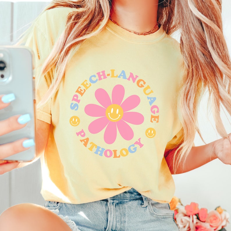 Speech Daisy Multicolored Comfort Colors T-shirt | Speech Therapy SLP ...