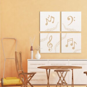 Music Note Set of 4 Digital Download, Treble Clef Bass Clef Printable ...