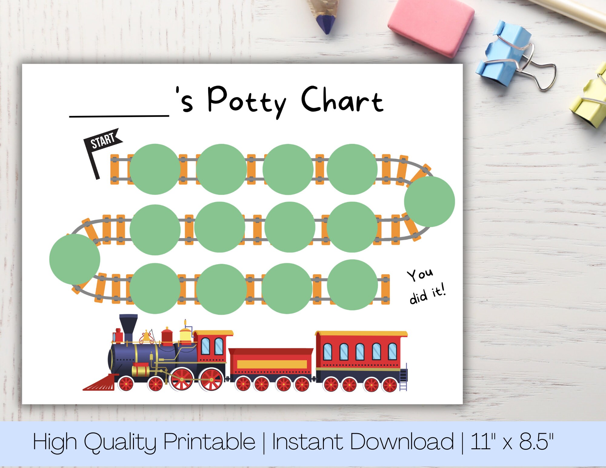 Train Potty Progress Tracker, Boy Potty Training Sticker Chart, Toddler ...