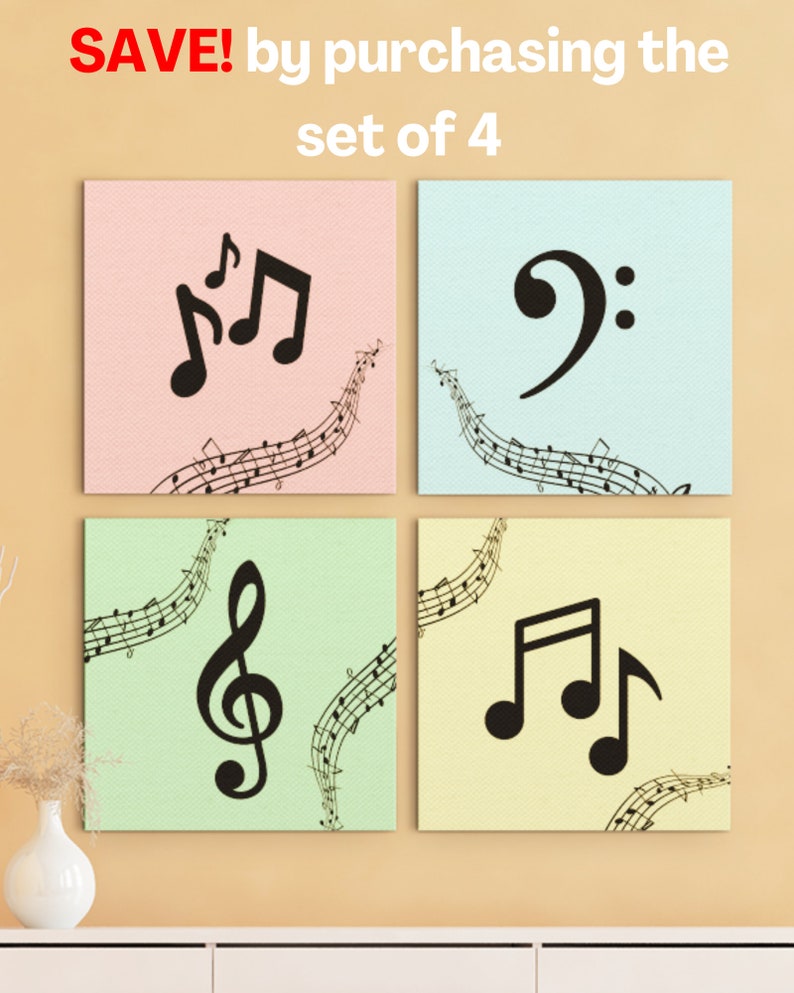 Musical Notes Wall Art, Music Nursery Decor, Music Art for Baby, Kids ...