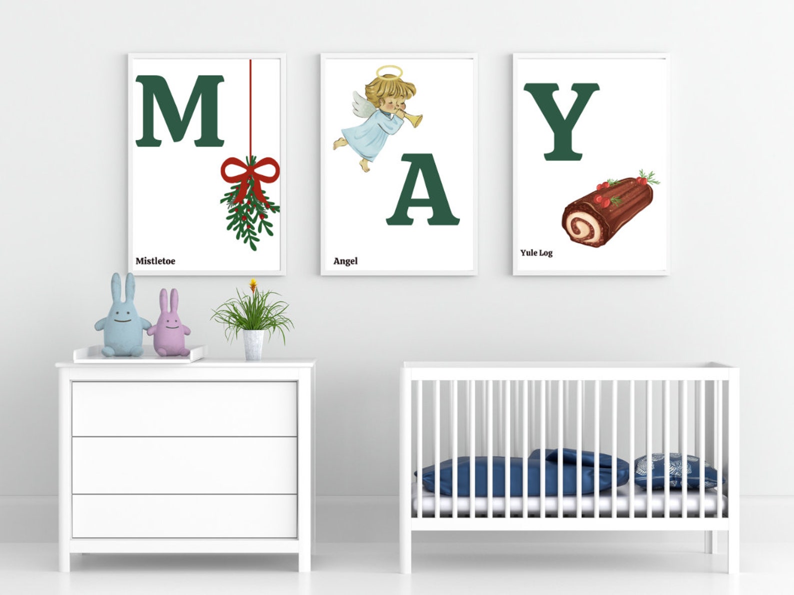 A-Z Printable Christmas Alphabet Letters, A-Z Christmas Word Cards ...