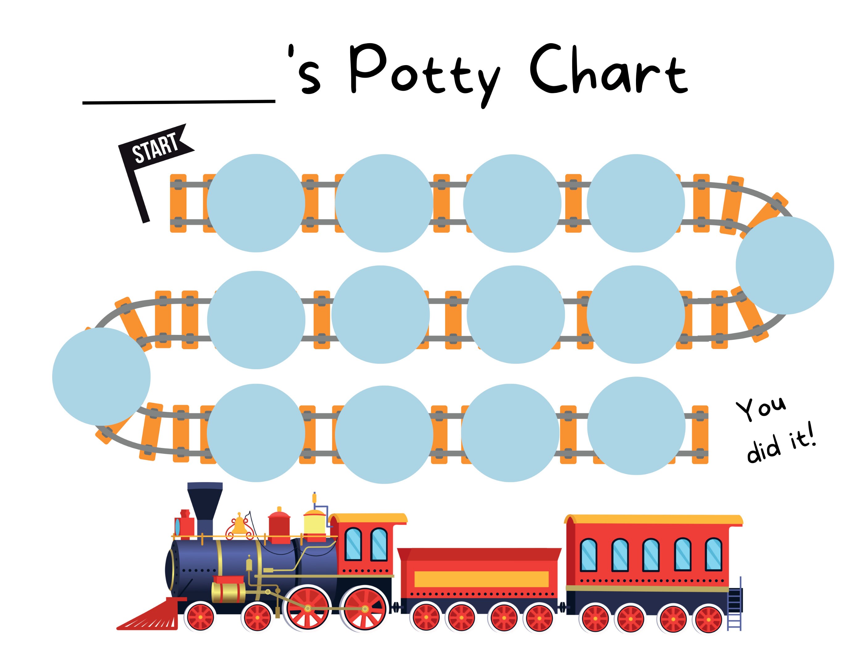 Train Theme Potty Chart Printable for Toddlers, Sticker Chart, Digital ...