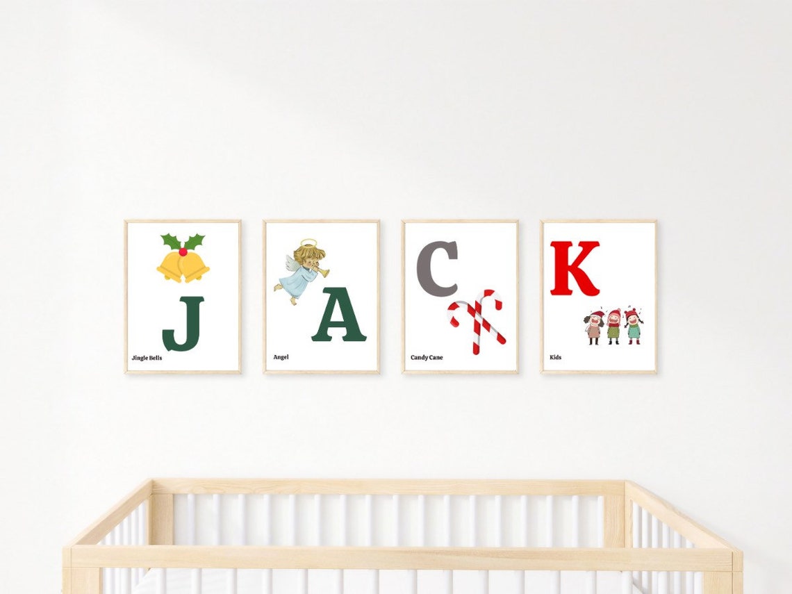 A-Z Printable Christmas Alphabet Letters, A-Z Christmas Word Cards ...