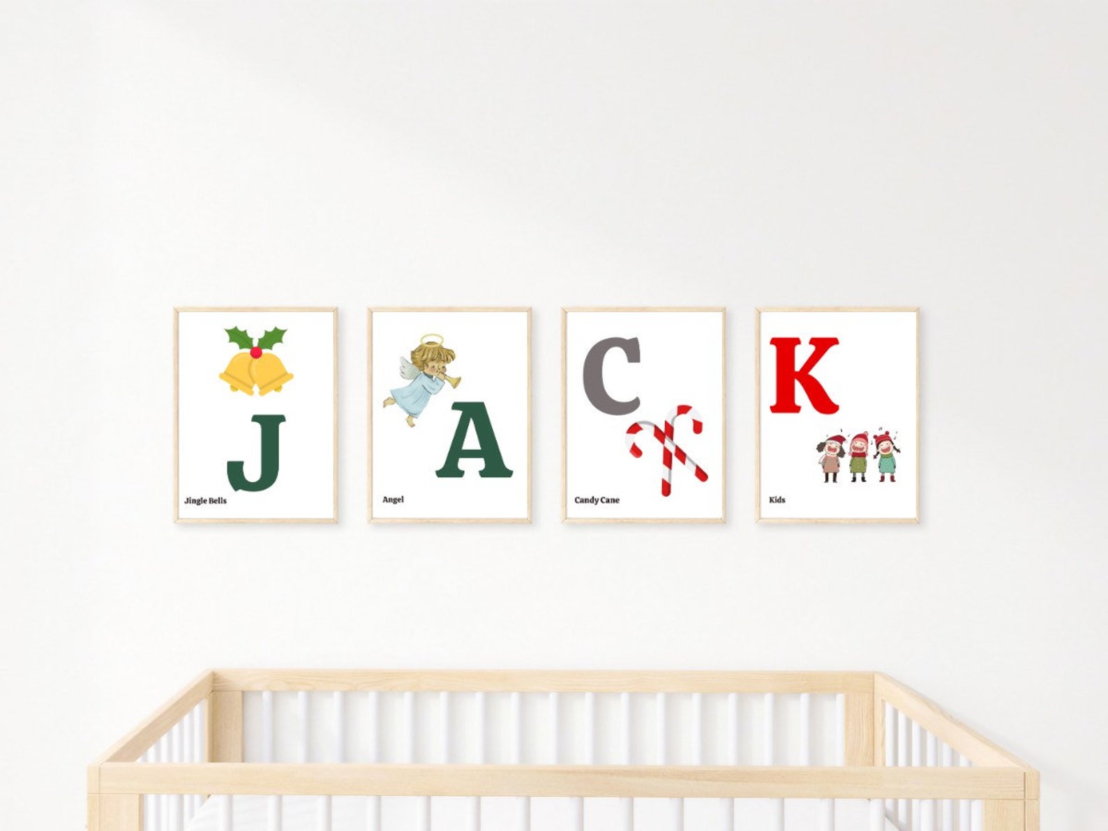 A-Z Printable Christmas Alphabet Letters, A-Z Christmas Word Cards ...