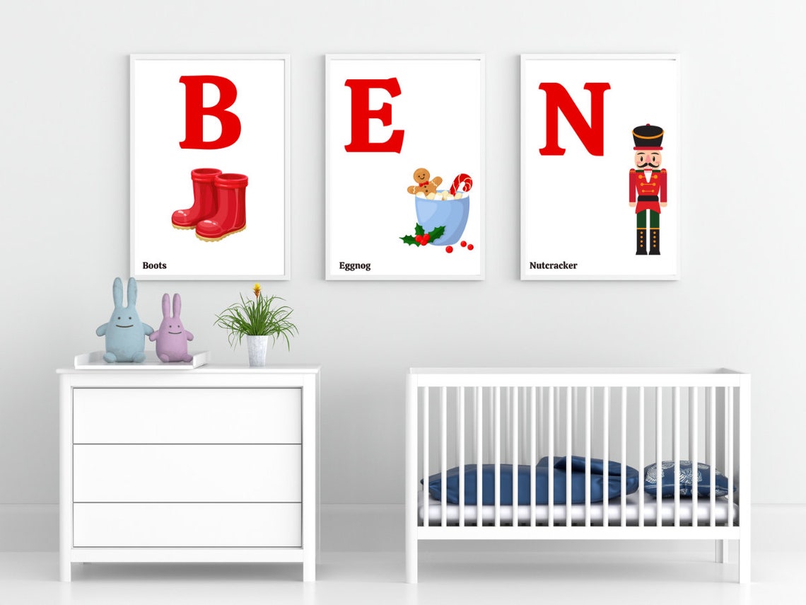 A-Z Printable Christmas Alphabet Letters, A-Z Christmas Word Cards ...