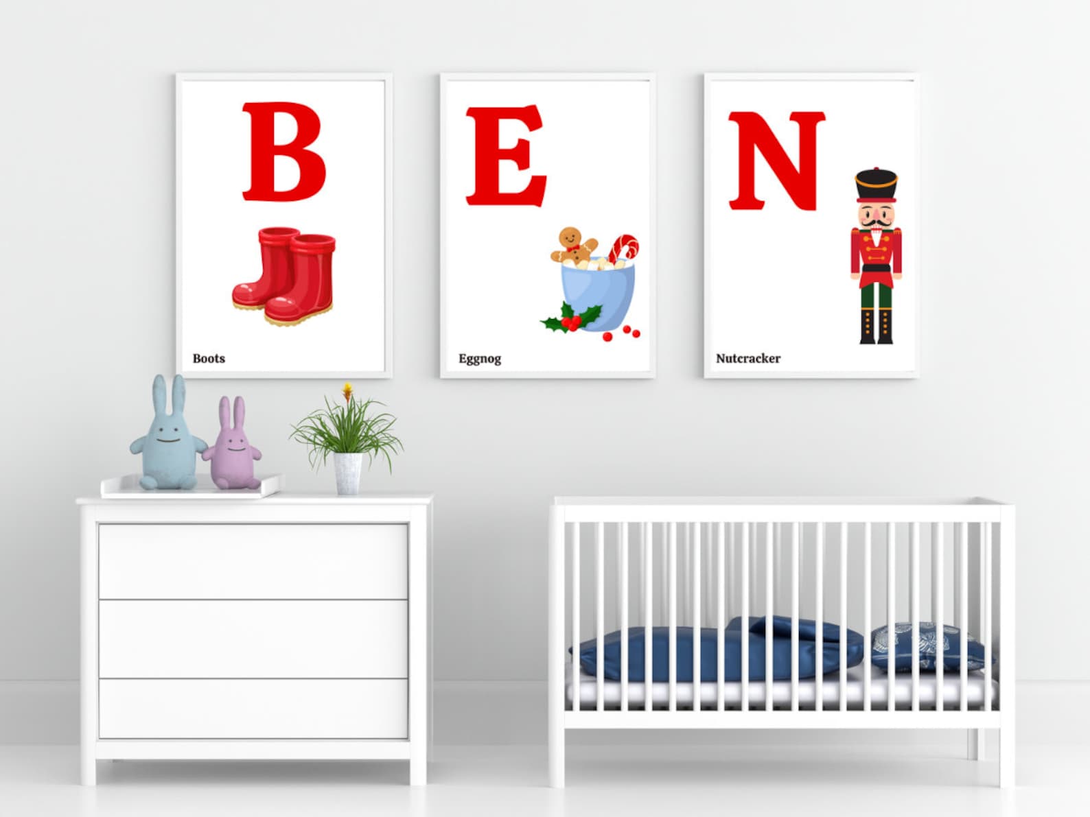 A-Z Printable Christmas Alphabet Letters, A-Z Christmas Word Cards ...