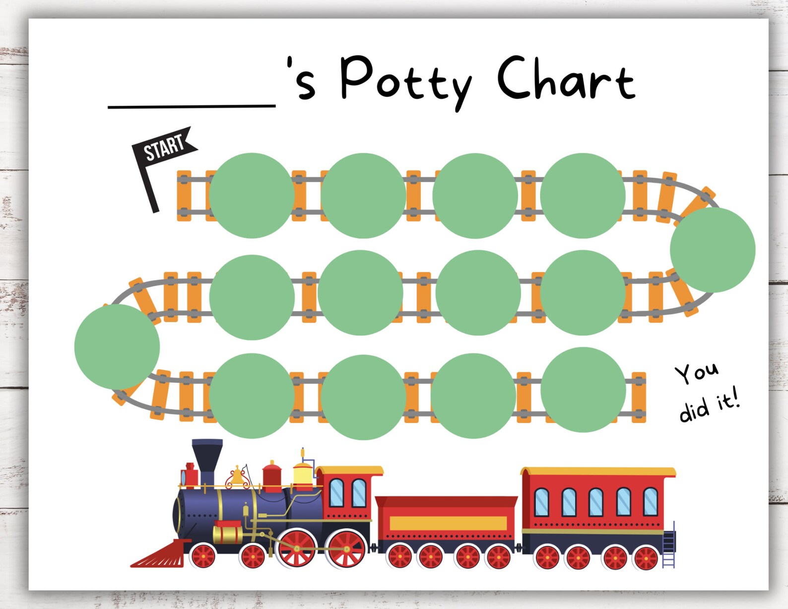 Train Potty Progress Tracker, Boy Potty Training Sticker Chart, Toddler ...
