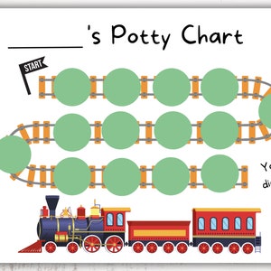 Train Potty Progress Tracker, Boy Potty Training Sticker Chart, Toddler ...