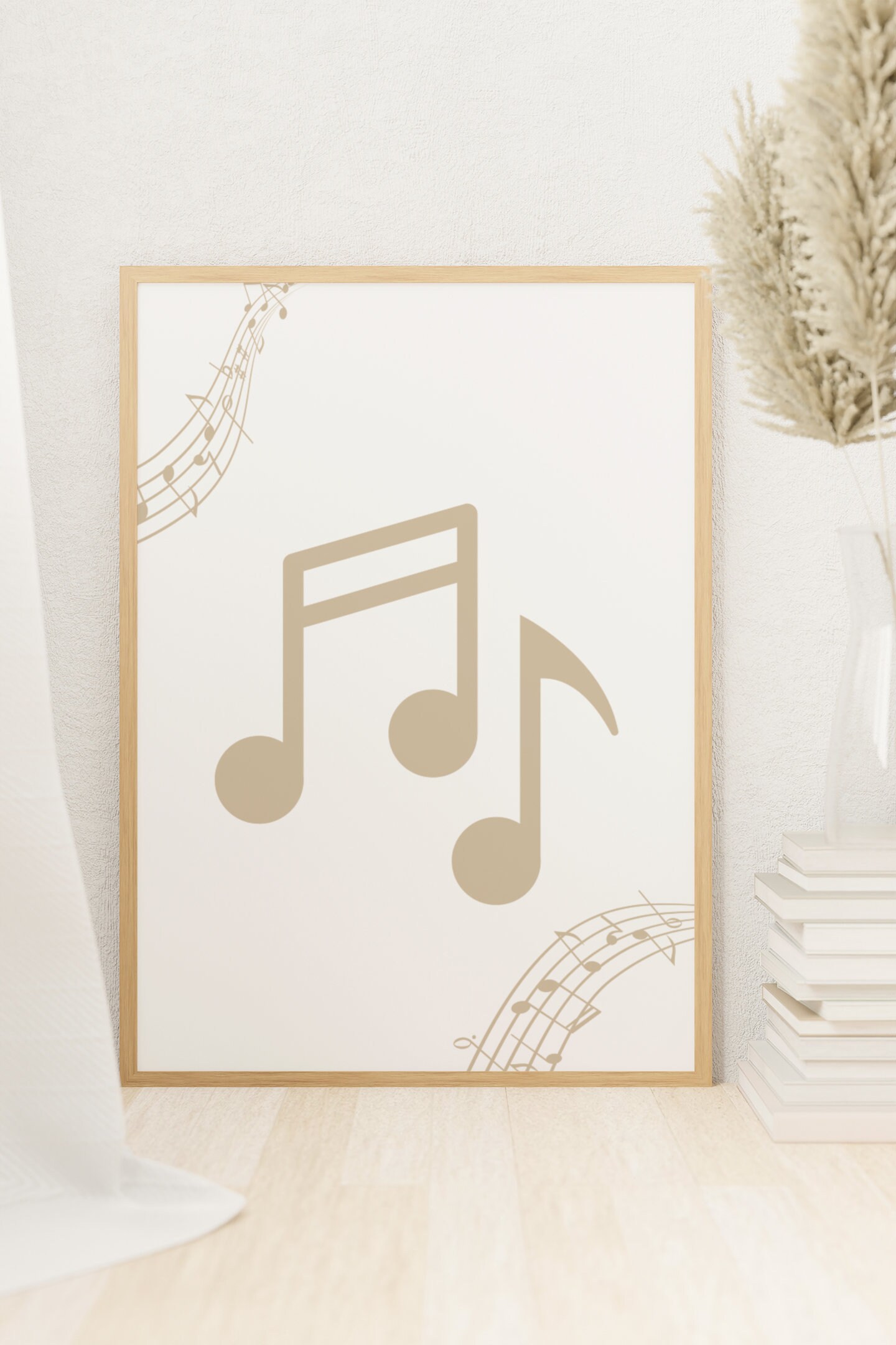 Music Note Set of 4 Digital Download, Treble Clef Bass Clef Printable ...