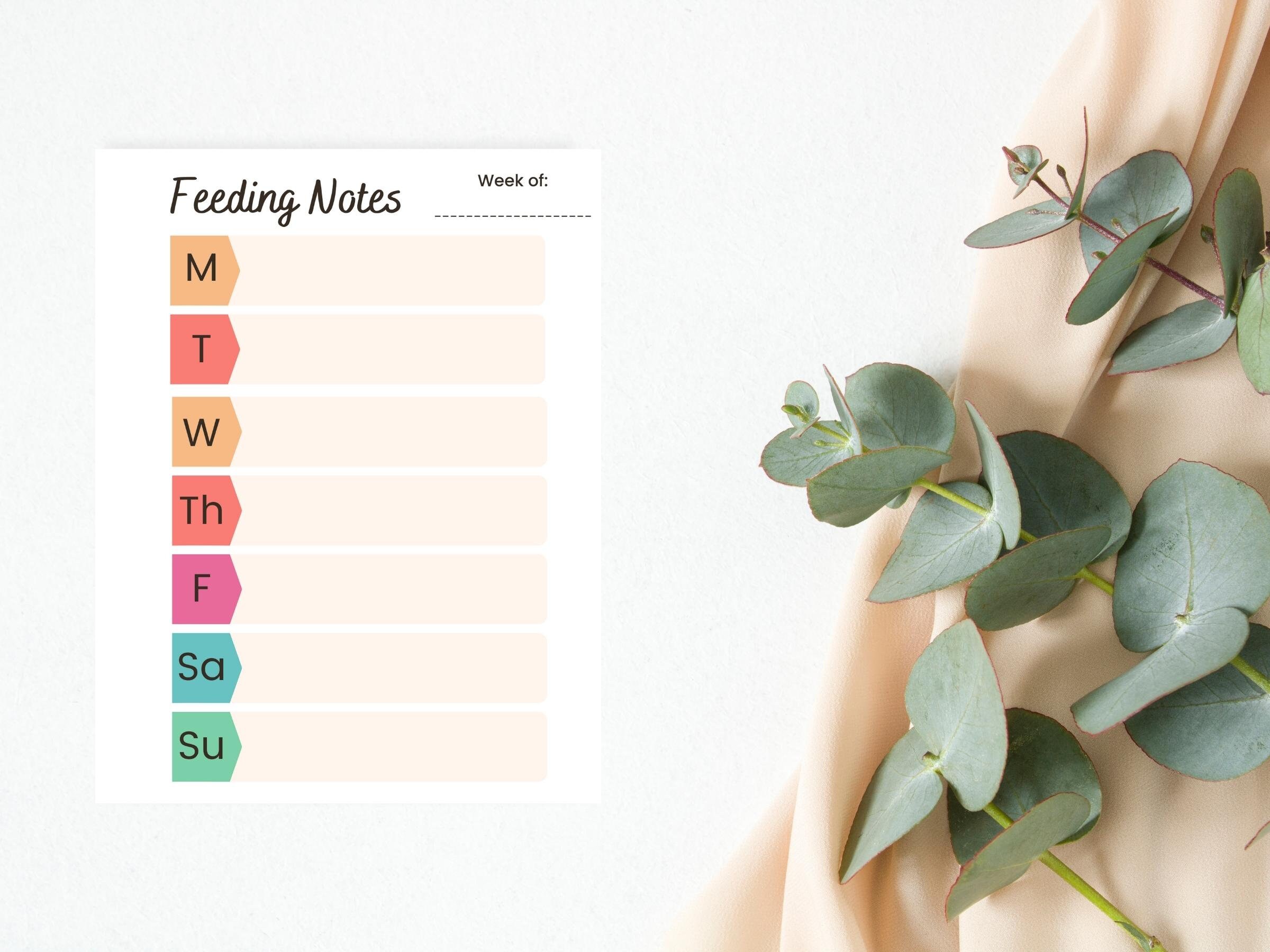 Baby Feeding Tracker DIGITAL DOWNLOAD Daily Baby Food Log - Etsy