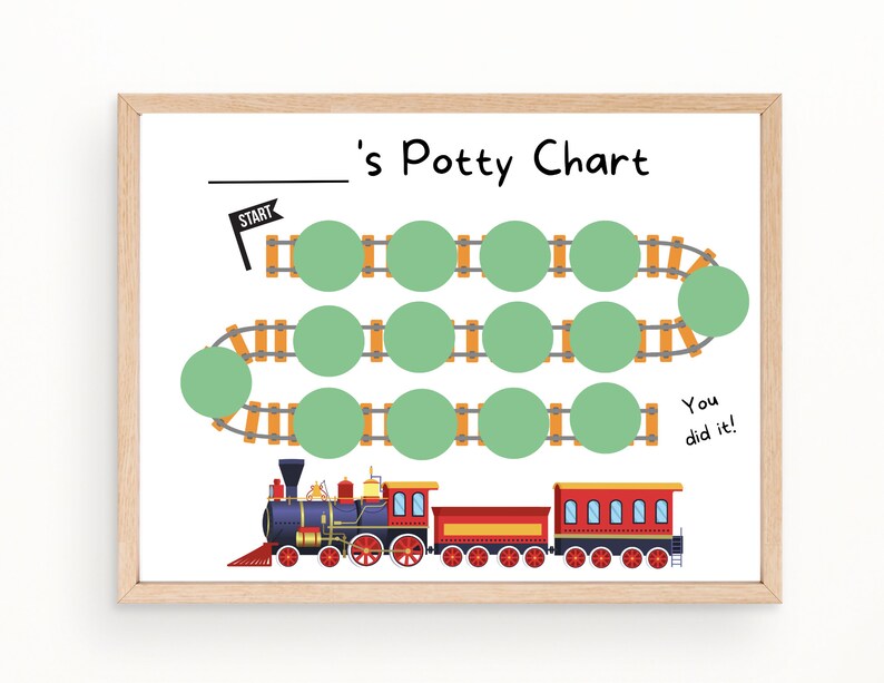 Train Potty Progress Tracker, Boy Potty Training Sticker Chart, Toddler ...