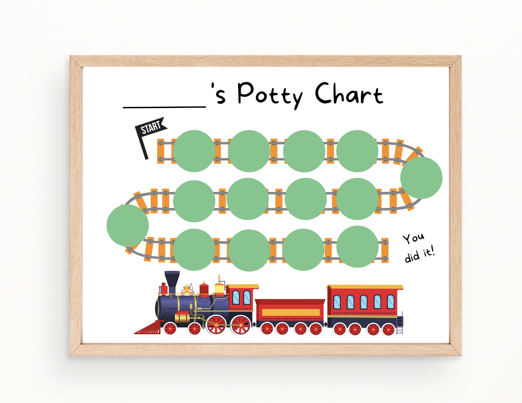 Train Potty Progress Tracker, Boy Potty Training Sticker Chart, Toddler ...