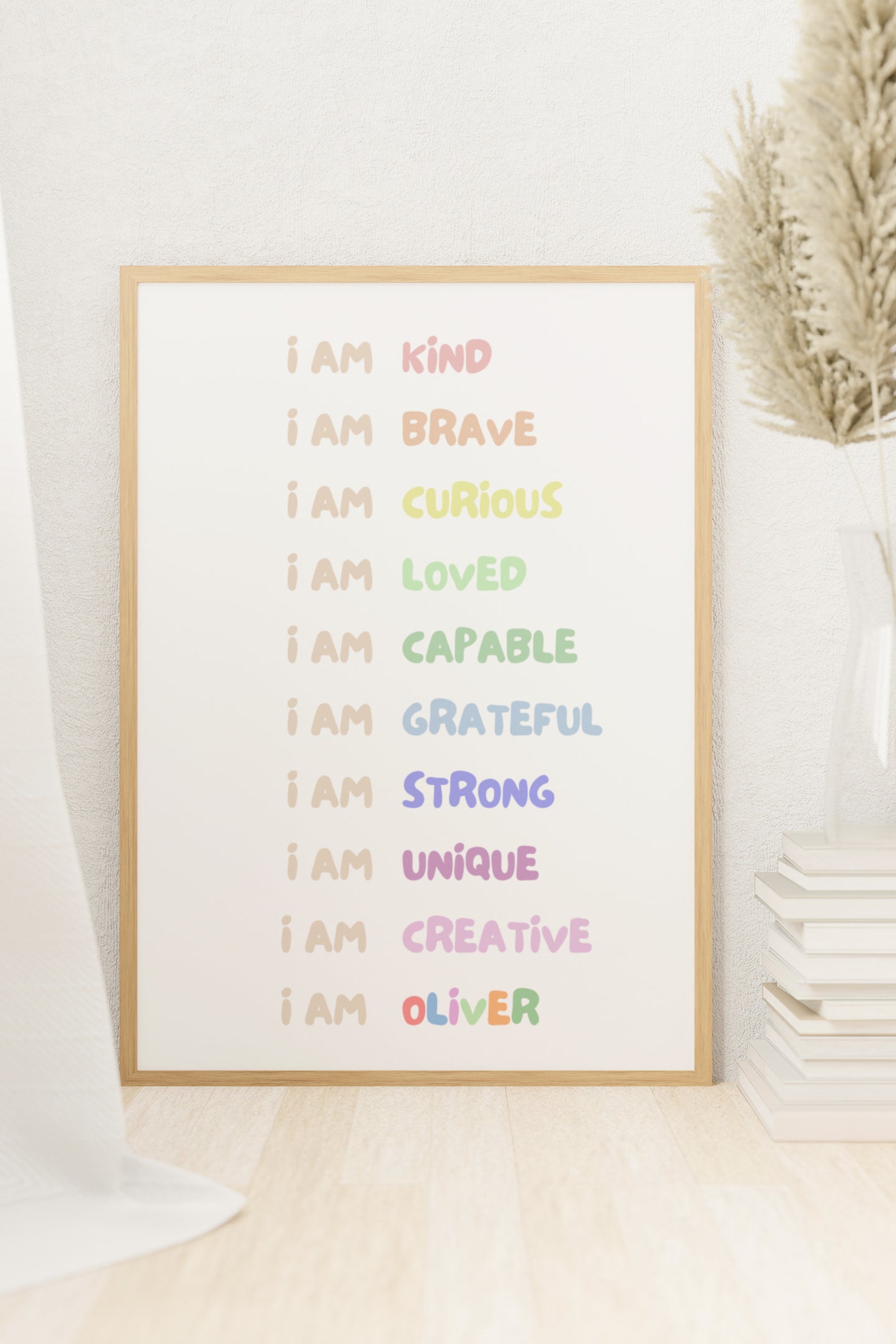 Positive Affirmations for Kids, Printable Rainbow Affirmations, Kids ...
