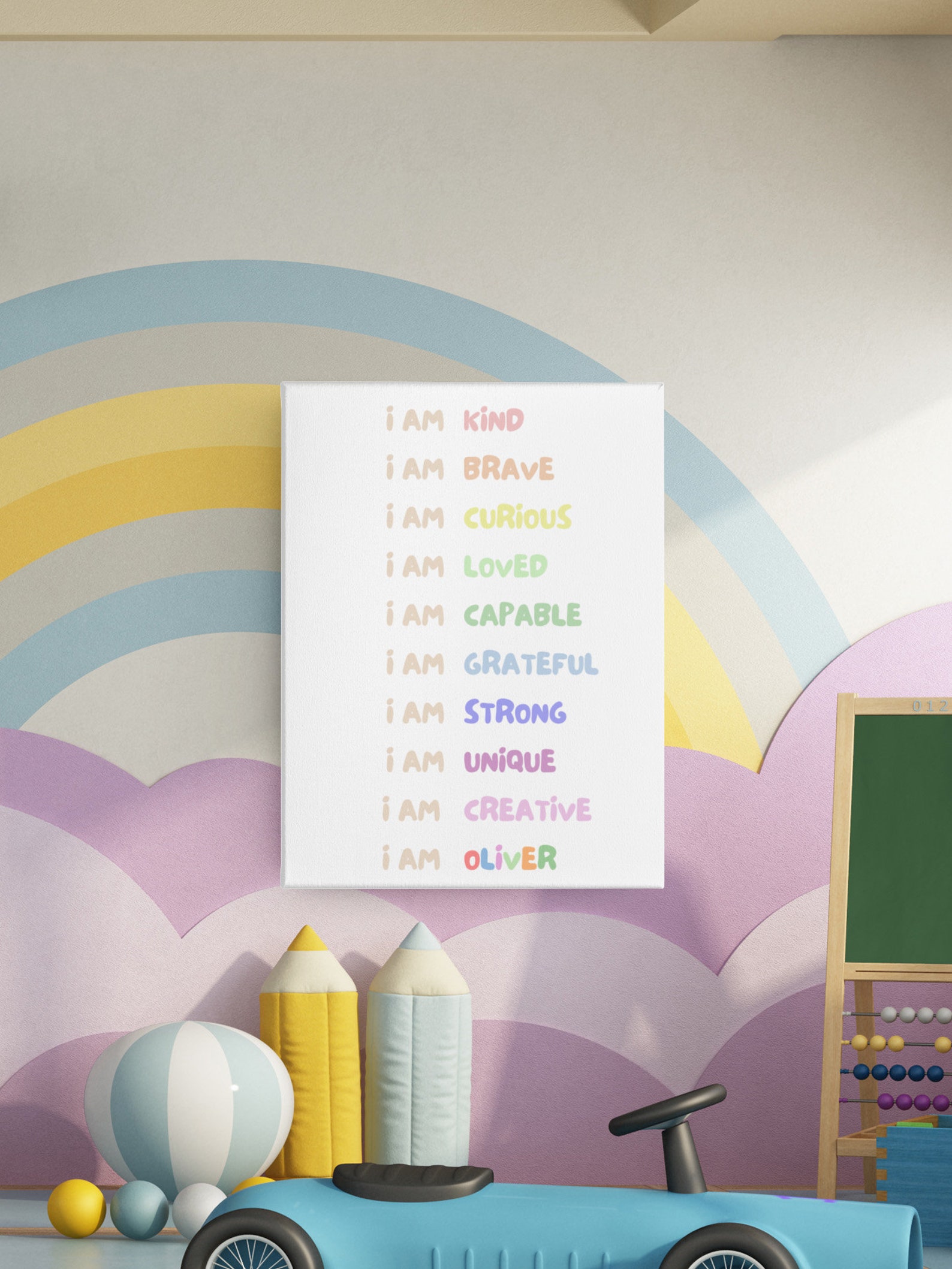 Positive Affirmations for Kids, Printable Rainbow Affirmations, Kids ...