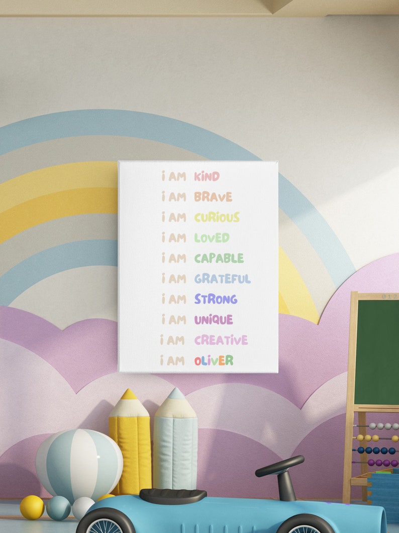Positive Affirmations for Kids, Printable Rainbow Affirmations, Kids ...