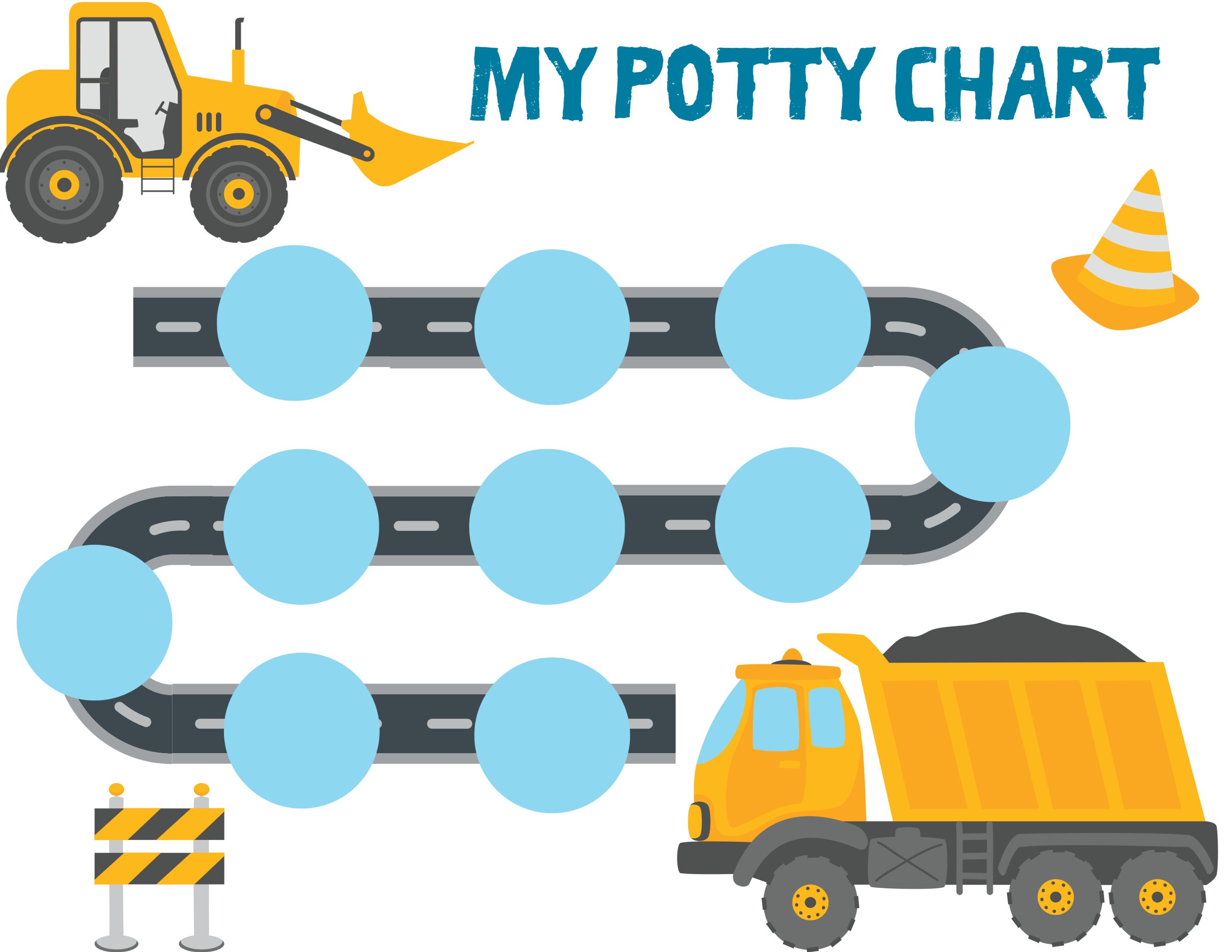 Truck Theme Potty Chart Printable for Toddlers, Sticker Chart, Digital ...