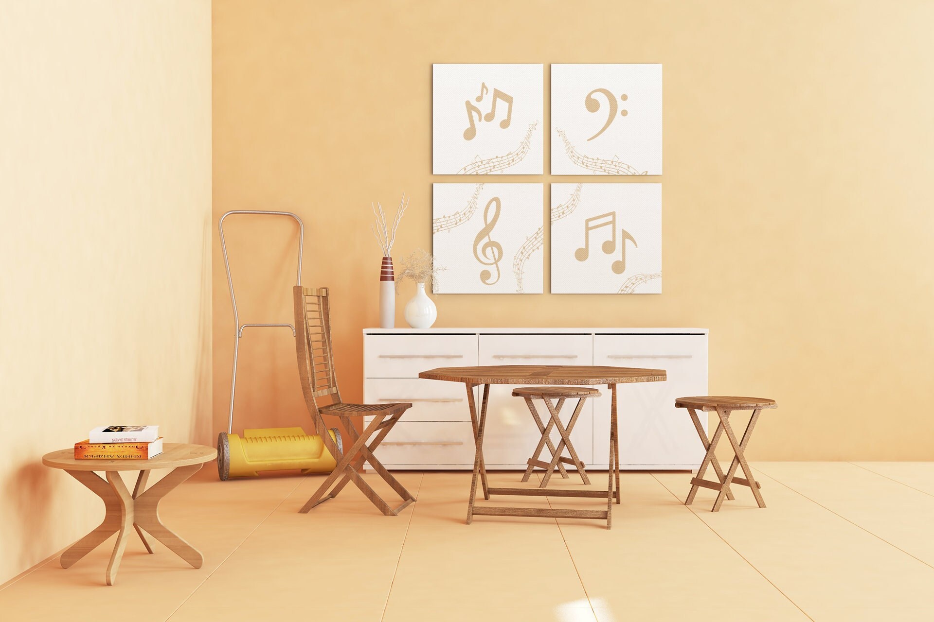 Music Note Set of 4 Digital Download, Treble Clef Bass Clef Printable ...