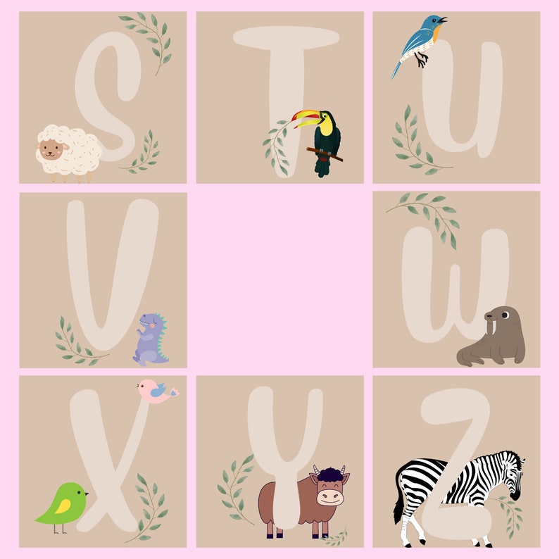 26 Kids Alphabet Letters, Neutral Alphabet Printable for Nursery ...