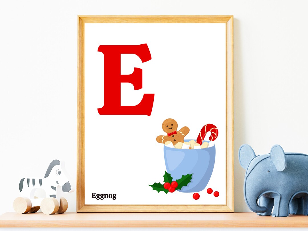 A-Z Printable Christmas Alphabet Letters, A-Z Christmas Word Cards ...