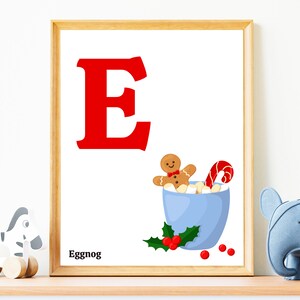 A-Z Printable Christmas Alphabet Letters, A-Z Christmas Word Cards ...