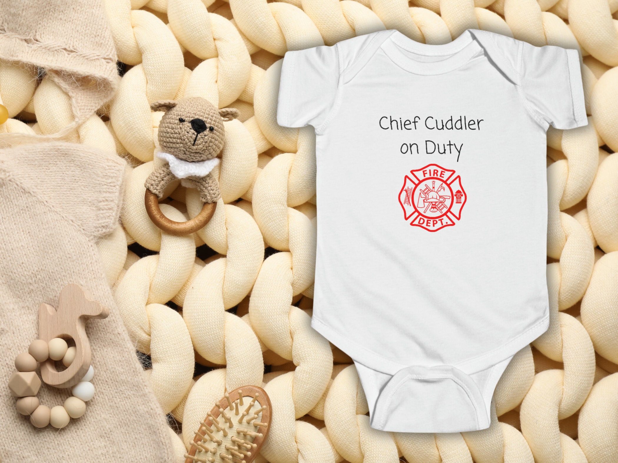 Firefighter Onesie Baby Boy, Fire Department Newborn Bodysuit ...