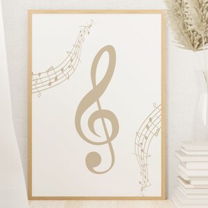 Music Note Set of 4 Digital Download, Treble Clef Bass Clef Printable ...