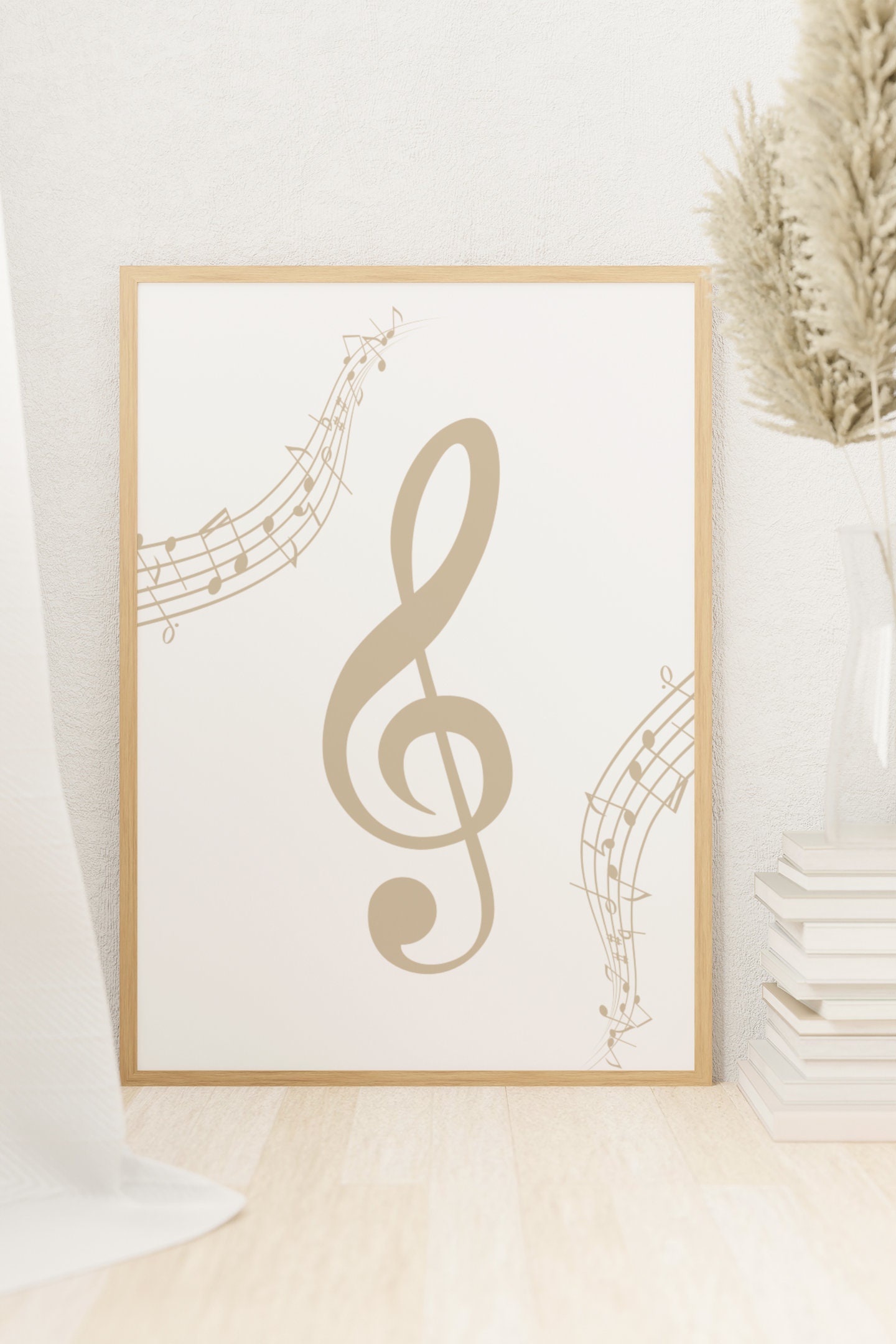 Music Note Set of 4 Digital Download, Treble Clef Bass Clef Printable ...