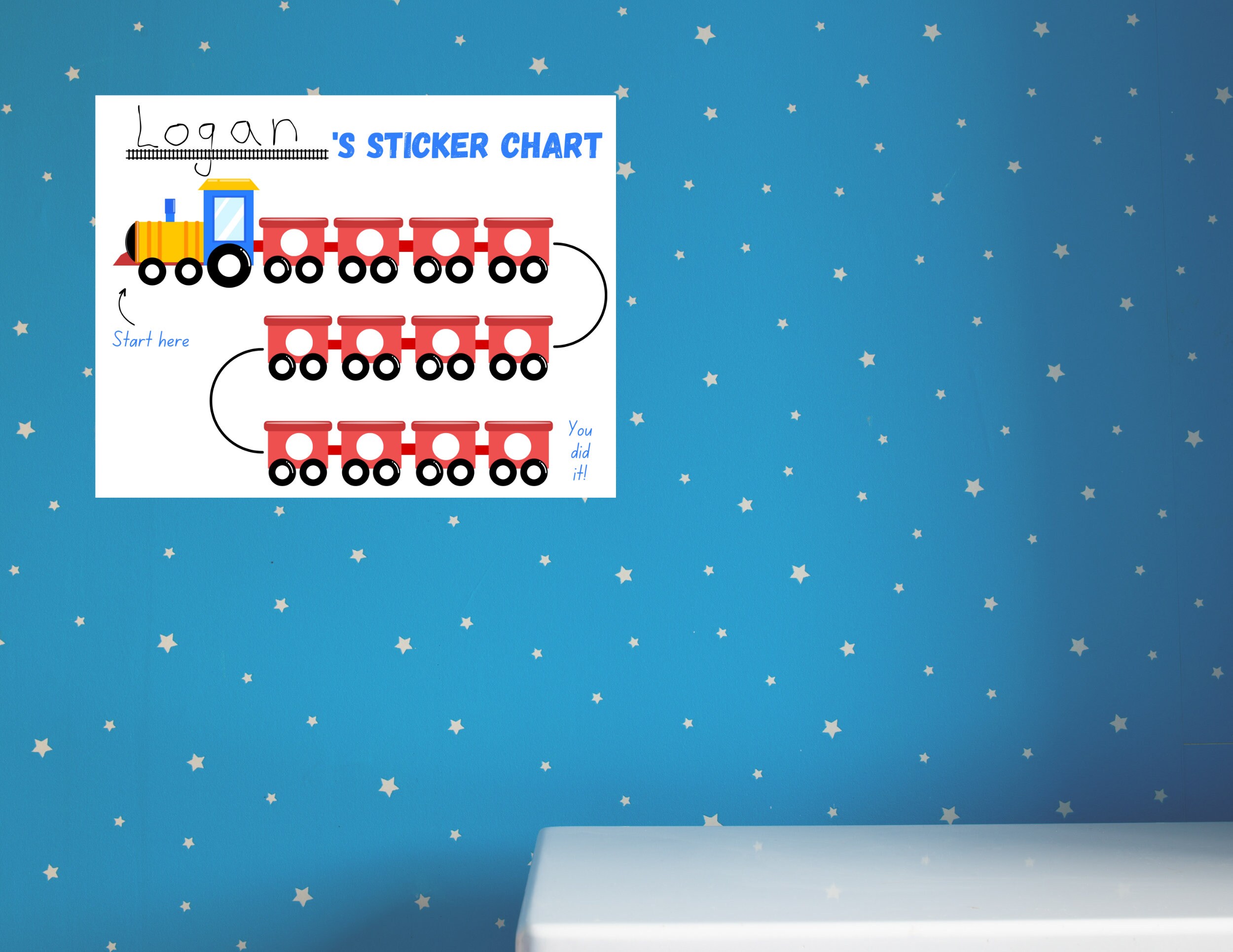 Train Reward Chart for Kids, Toddler Behavior Chart, Boy Potty Reward ...