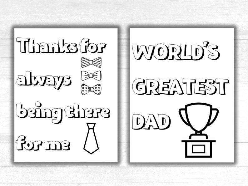 Fathers Day Gift From Kids, Dad Coloring Page Printable, Instant ...