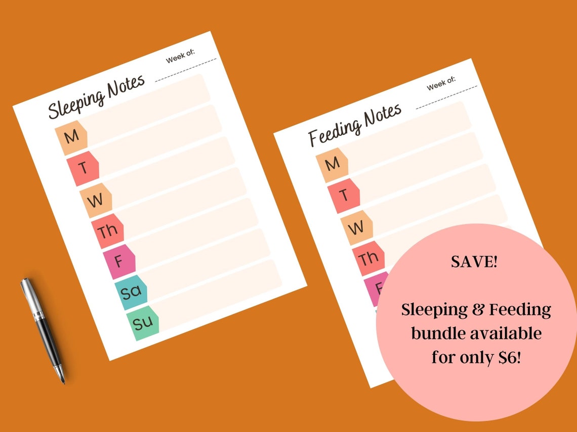 Baby Feeding Tracker DIGITAL DOWNLOAD Daily Baby Food Log - Etsy