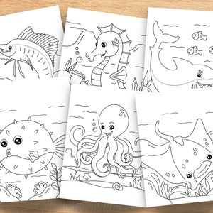 15 Sea Creature Coloring Pages for Kids, Printable PDF With 15 Pages ...