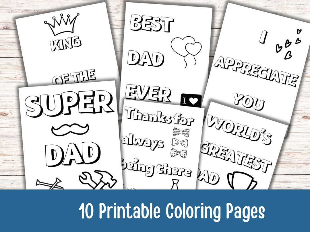 Fathers Day Gift From Kids, Dad Coloring Page Printable, Instant ...