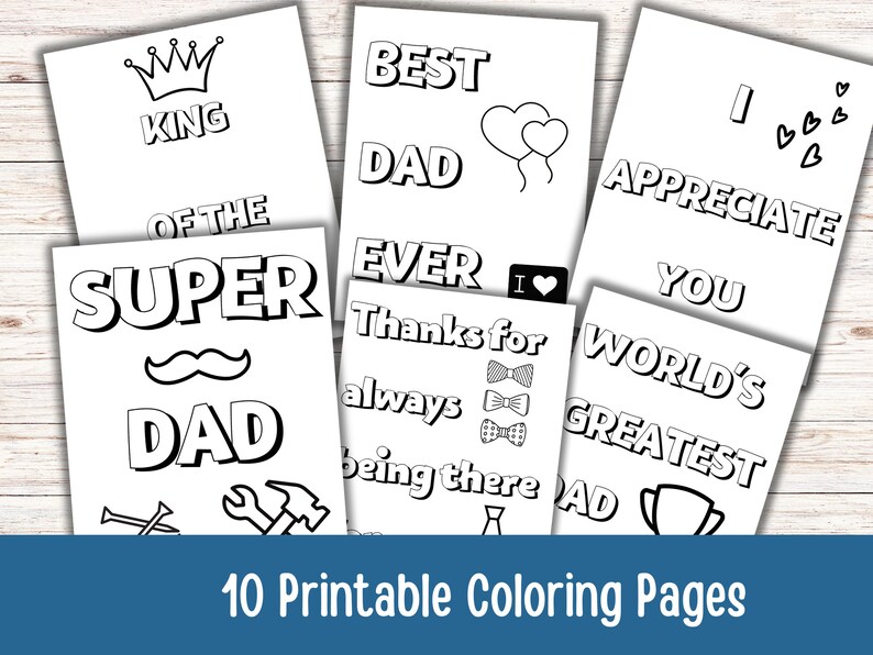 Fathers Day Gift From Kids, Dad Coloring Page Printable, Instant ...