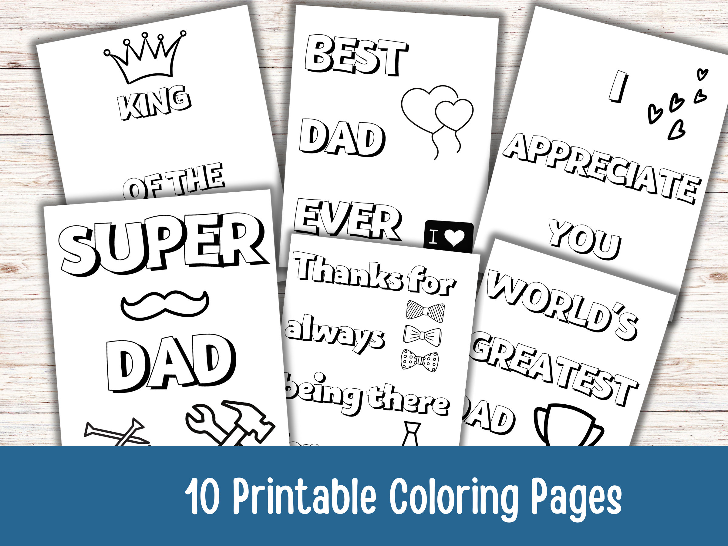 Fathers Day Gift From Kids, Dad Coloring Page Printable, Instant ...
