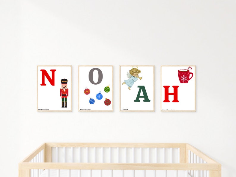 A-Z Printable Christmas Alphabet Letters, A-Z Christmas Word Cards ...