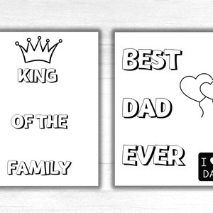 Fathers Day Gift From Kids, Dad Coloring Page Printable, Instant ...