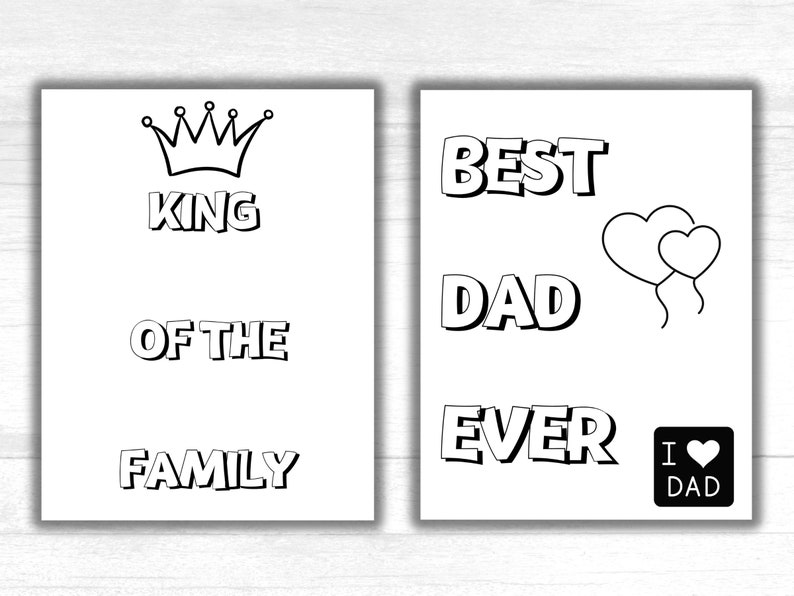 Fathers Day Gift From Kids, Dad Coloring Page Printable, Instant ...