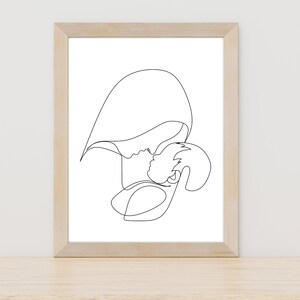 Mommy and Me Line Drawing, Gift for Expecting Mom, Line Wall Art for ...