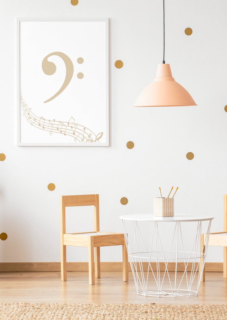 Neutral Musical Notes Wall Art, Nursery Decor, Music Art for Baby, Kids ...