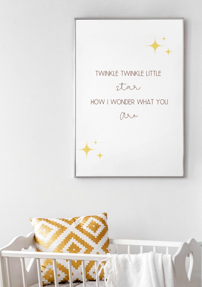 Twinkle Twinkle Nursery Rhyme Printable Wall Art Neutral - Etsy