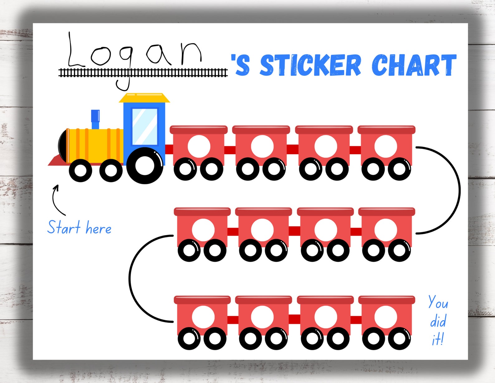 Train Reward Chart for Kids, Toddler Behavior Chart, Boy Potty Reward ...