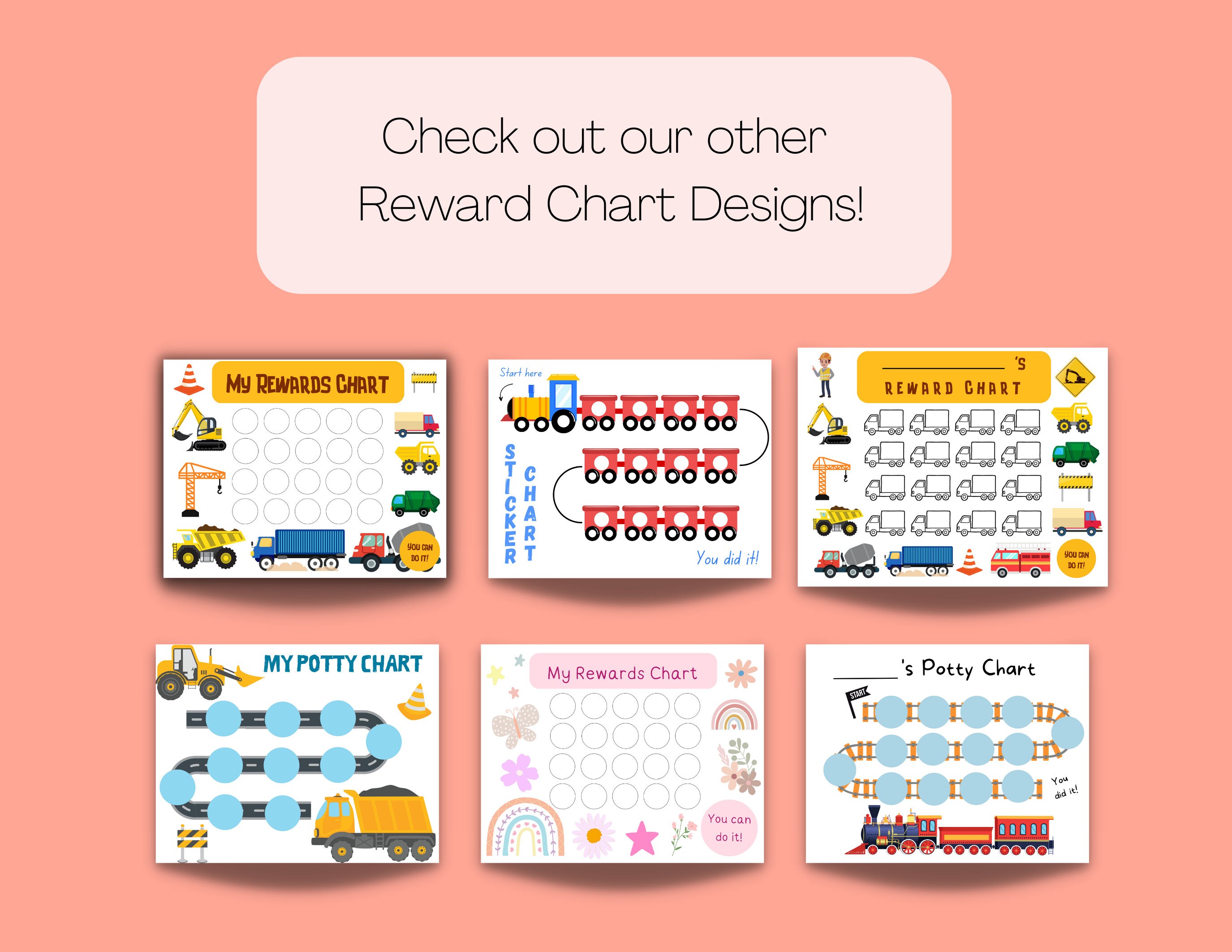 Girl Potty Training Chart, Toddler Behavior Chart, Reward Chart for ...