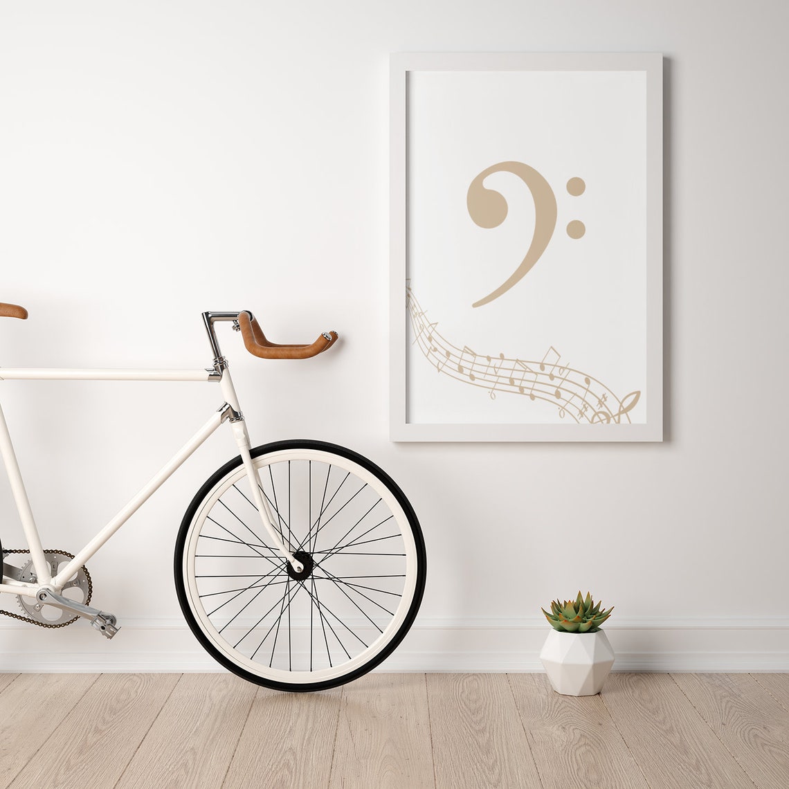 Neutral Musical Notes Wall Art Nursery Decor Music Art for - Etsy