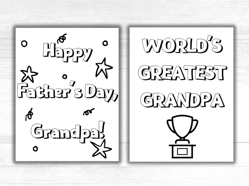 10 Grandpa Printable Coloring Pages, Gift From Grandkids, DIY Fathers ...