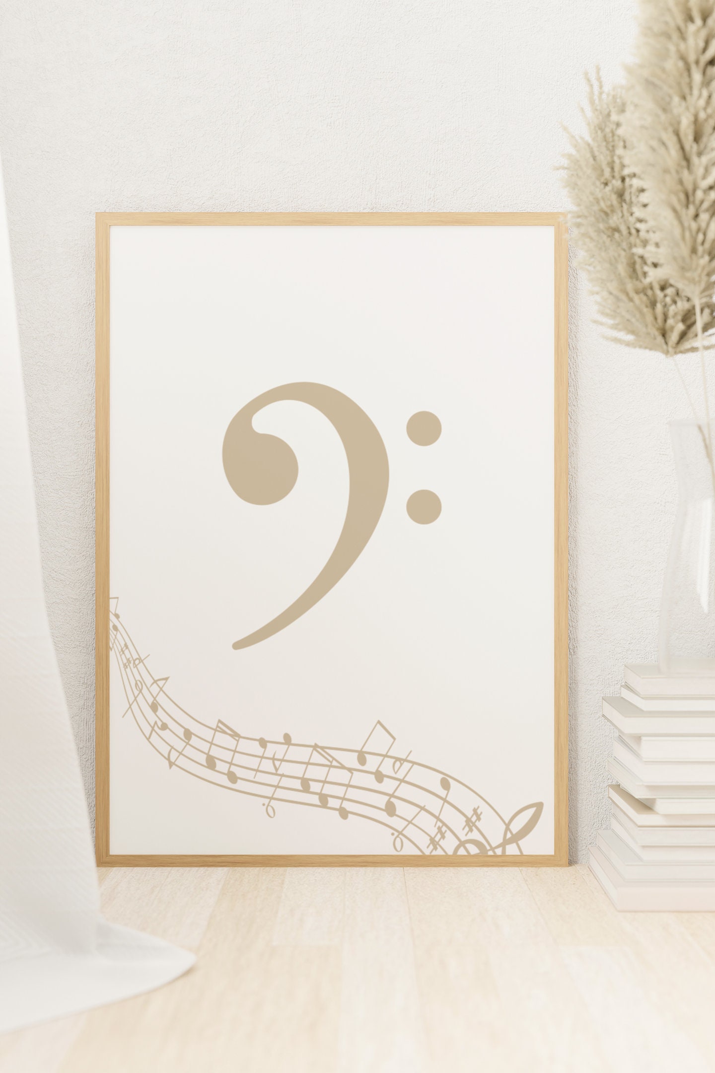 Music Note Set of 4 Digital Download, Treble Clef Bass Clef Printable ...