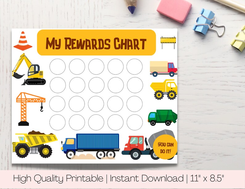 Toddlers Routine Sticker Chart, Kids Habit Reward Tracker, Printable ...
