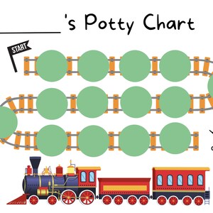 Train Potty Progress Tracker, Boy Potty Training Sticker Chart, Toddler ...