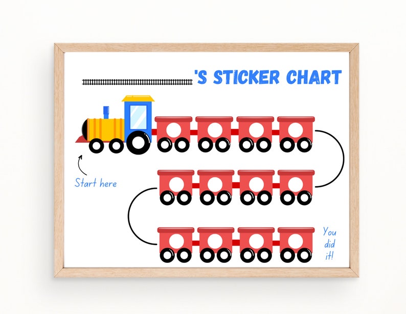 Train Reward Chart for Kids, Toddler Behavior Chart, Boy Potty Reward ...
