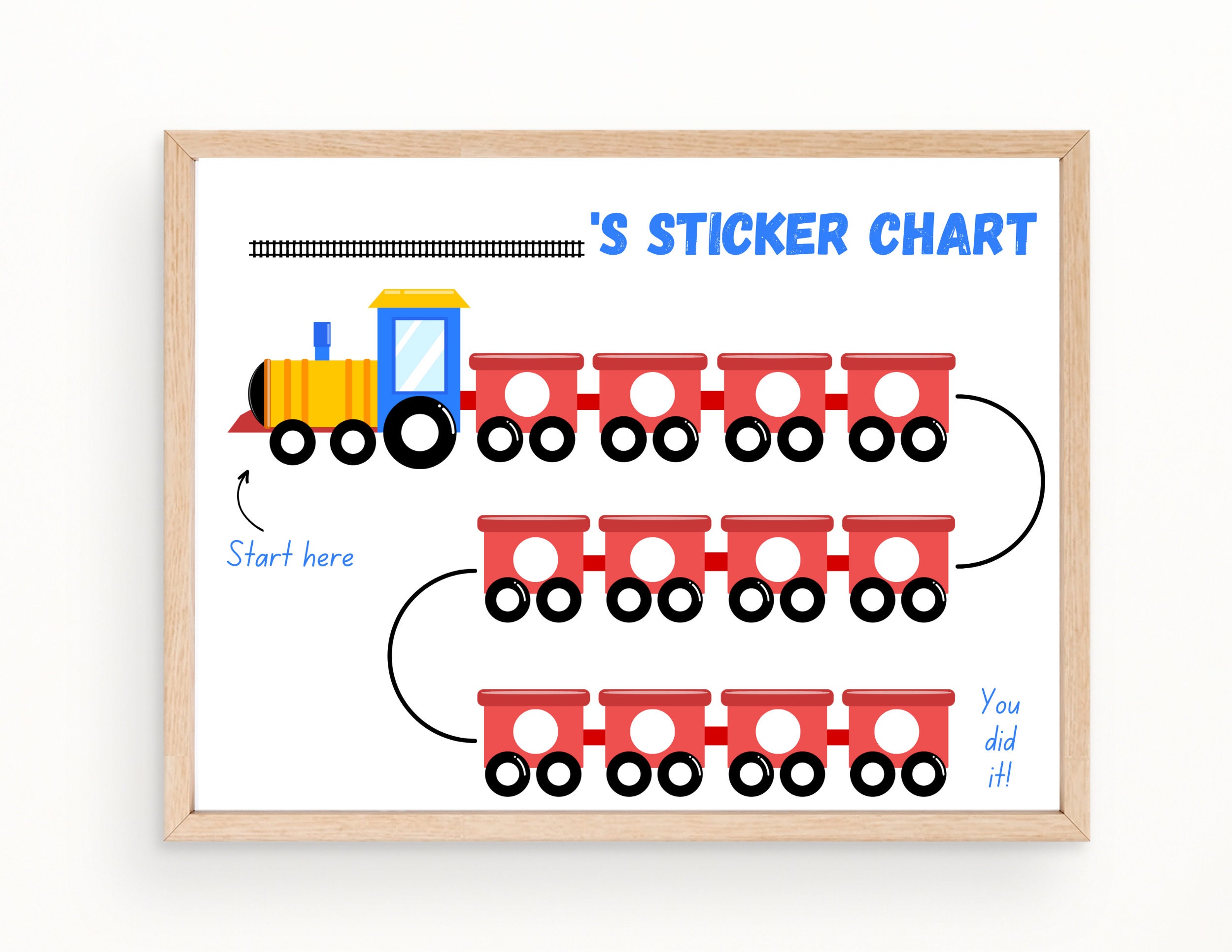 Train Reward Chart for Kids, Toddler Behavior Chart, Boy Potty Reward ...